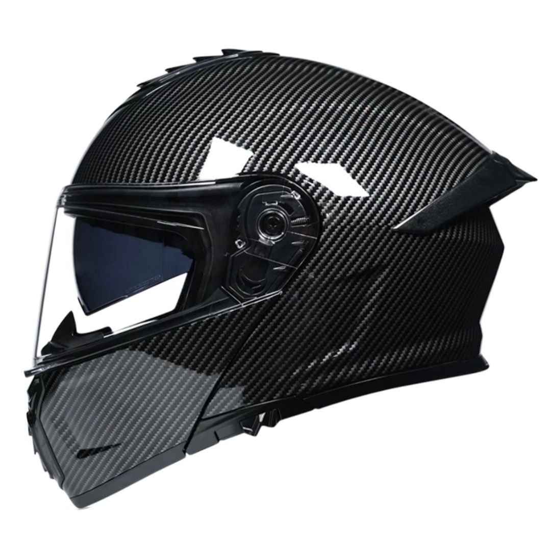 Carbon Fibre Flip Up Modular Pista Tail Lip Fin Full Face Motorcycle ...