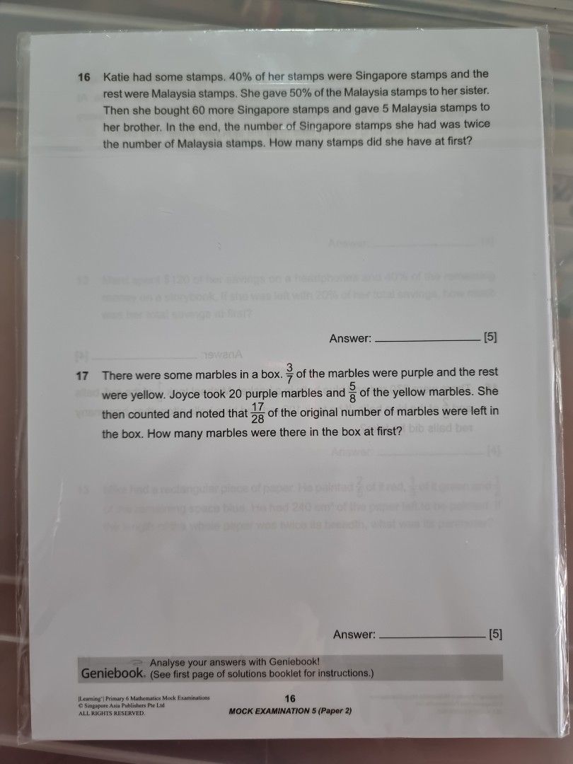 P6 psle mathematics mock examinations, Hobbies & Toys, Books ...