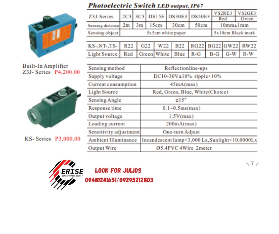 Photoelectric Switch LED output, IP67, Commercial & Industrial ...