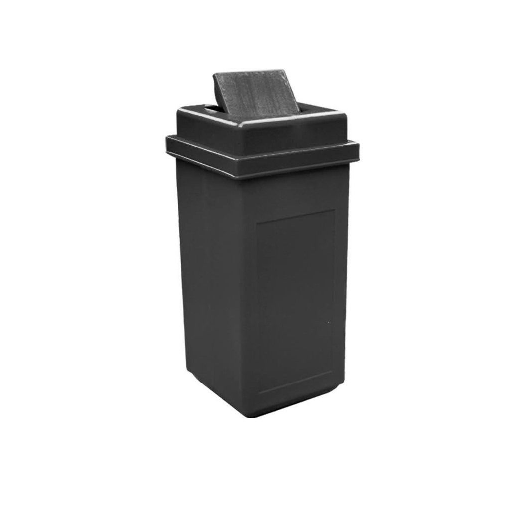 Plastic Trash Bin Swing Top Bin 85L Color Black, Furniture & Home ...
