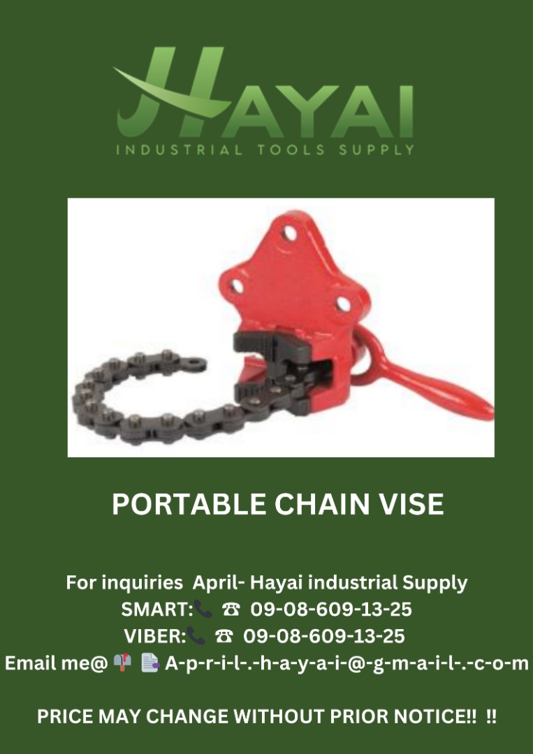Portable chain vise, Commercial & Industrial, Construction Tools ...