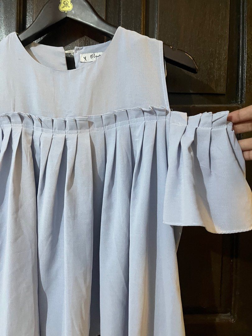 Powder Blue Top, Women's Fashion, Tops, Blouses on Carousell