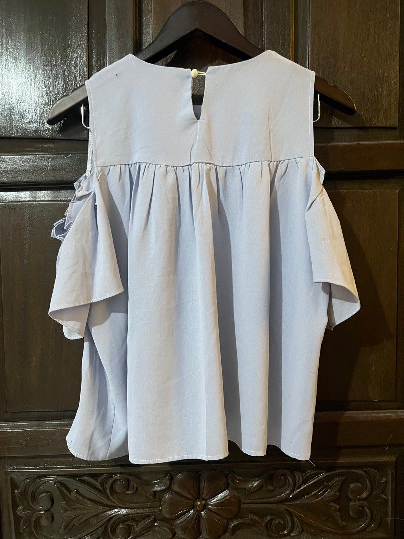 Powder Blue Top, Women's Fashion, Tops, Blouses on Carousell