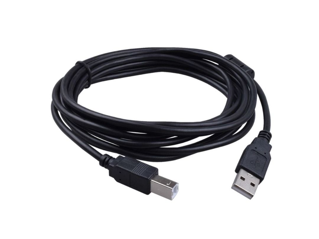 Printer Cable USB Type A Male to Type B Male Data Cord (1.5m) Black ...