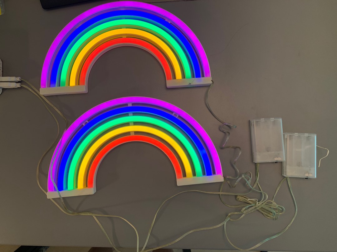 Rainbow neon lights, Furniture & Home Living, Lighting & Fans, Lighting ...