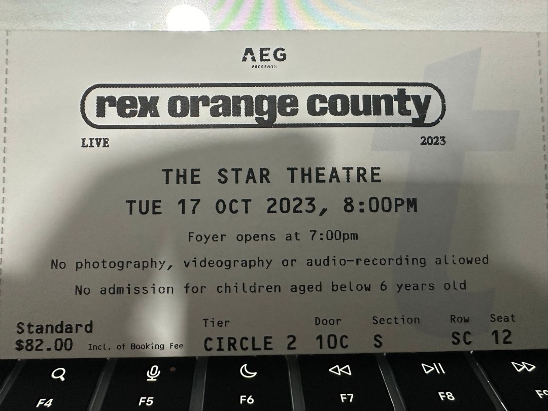 Rex orange, Tickets & Vouchers, Event Tickets on Carousell
