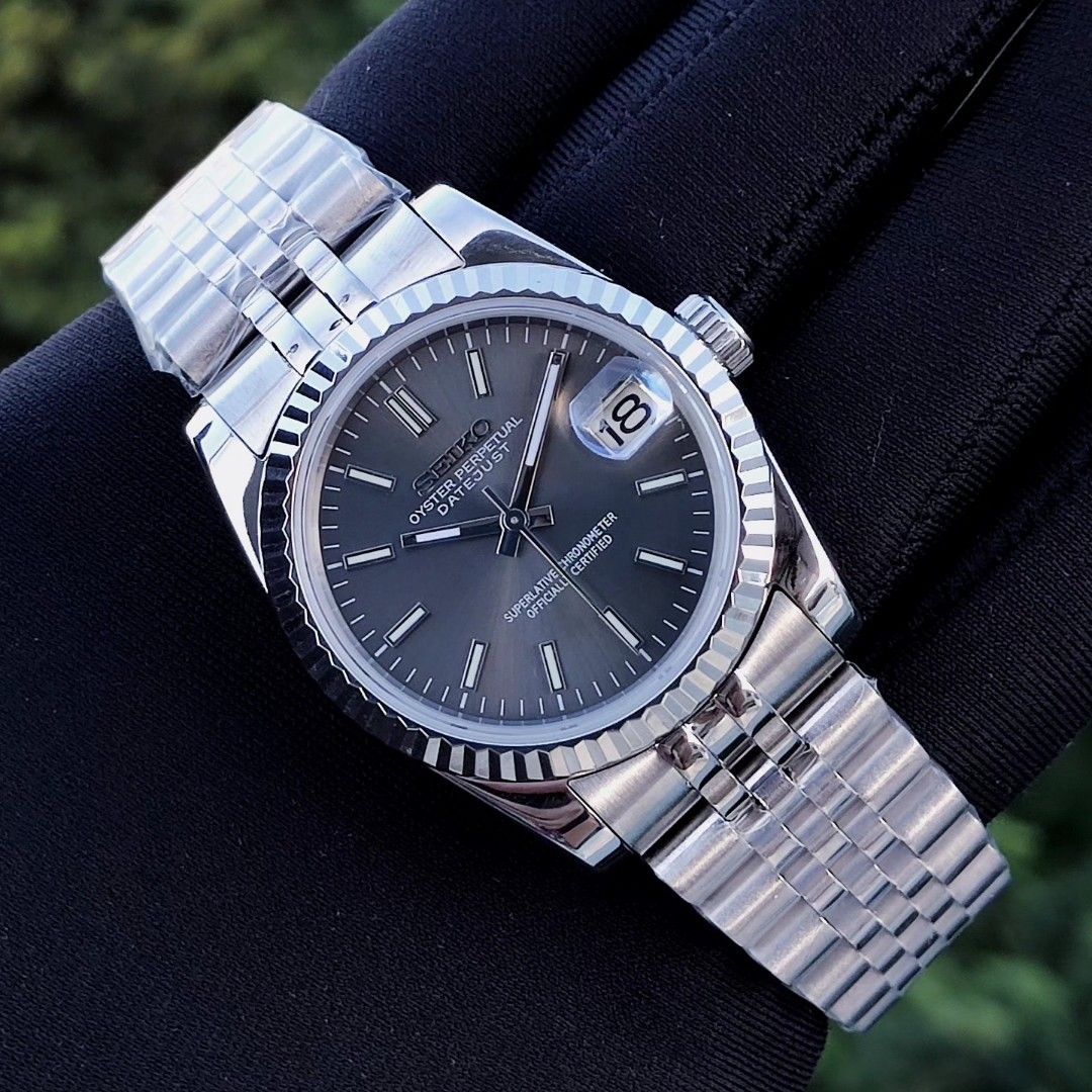 Seikolex Grey Datejust Mod, Luxury, Watches on Carousell