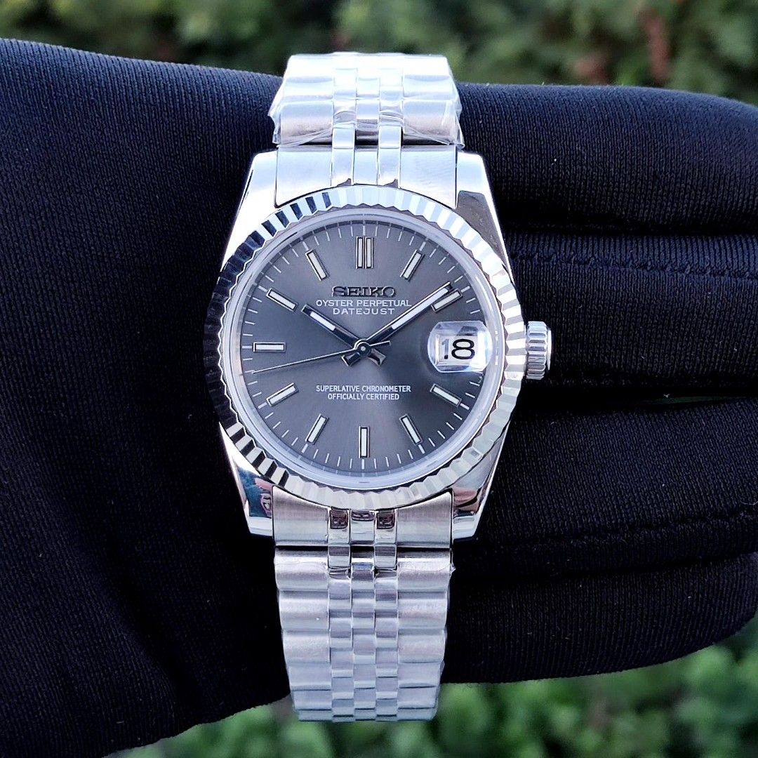 Seikolex Grey Datejust Mod, Luxury, Watches on Carousell