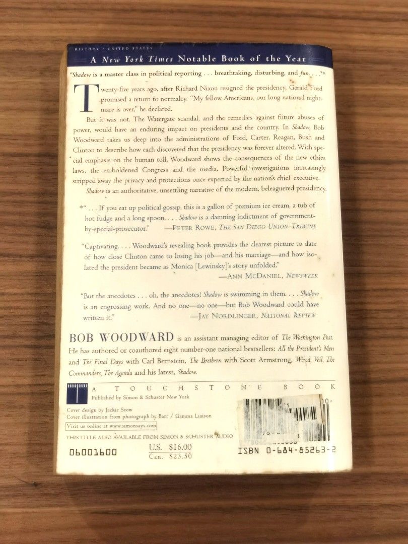 SHADOW Five Presidents And The Legacy Of Water gate Book By Bob ...