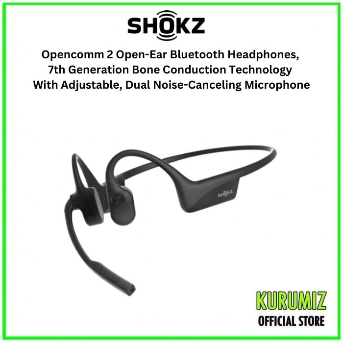 SHOKZ Opencomm 2 Open-Ear Bluetooth Headphones, 7th Generation Bone ...