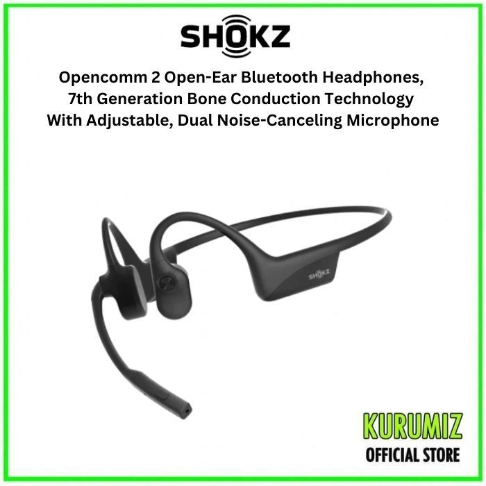 SHOKZ Opencomm 2 Open-Ear Bluetooth Headphones, 7th Generation Bone ...
