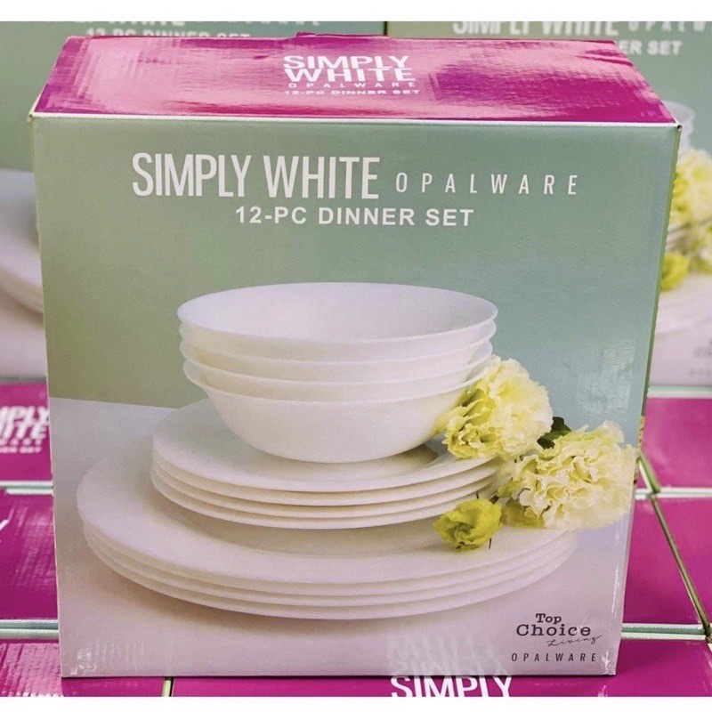 Simply White 12 pc Dinner Set, Furniture & Home Living, Kitchenware ...