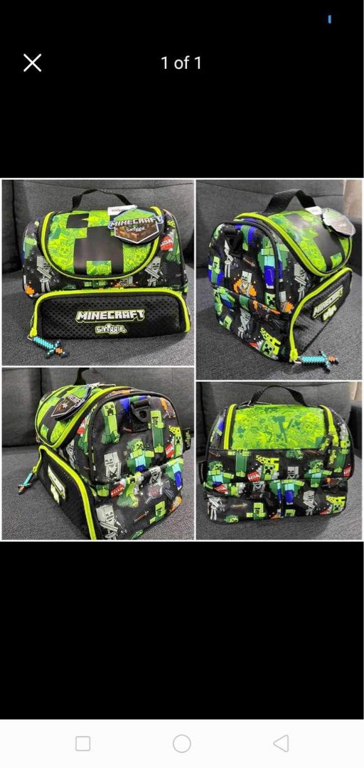 Smiggle Minecraft Lunchbag / Lunchbox, Babies & Kids, Going Out, Diaper ...