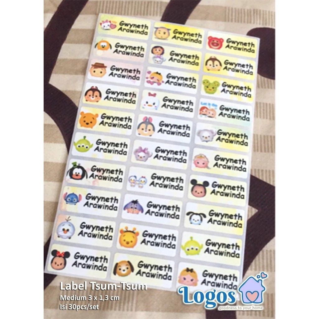 Sticker Label Custom Name - Tsum Tsum, Hobbies & Toys, Art & Prints on ...