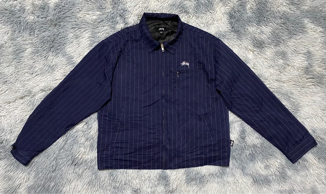 Stussy X CDG Pinstriped Bing Jacket, Men's Fashion, Coats, Jackets and ...
