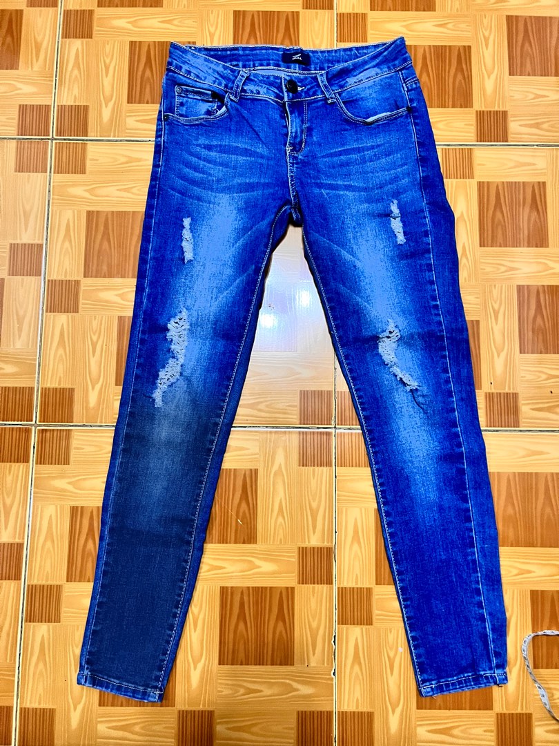 Tattered Jeans Womens Fashion Bottoms Jeans On Carousell