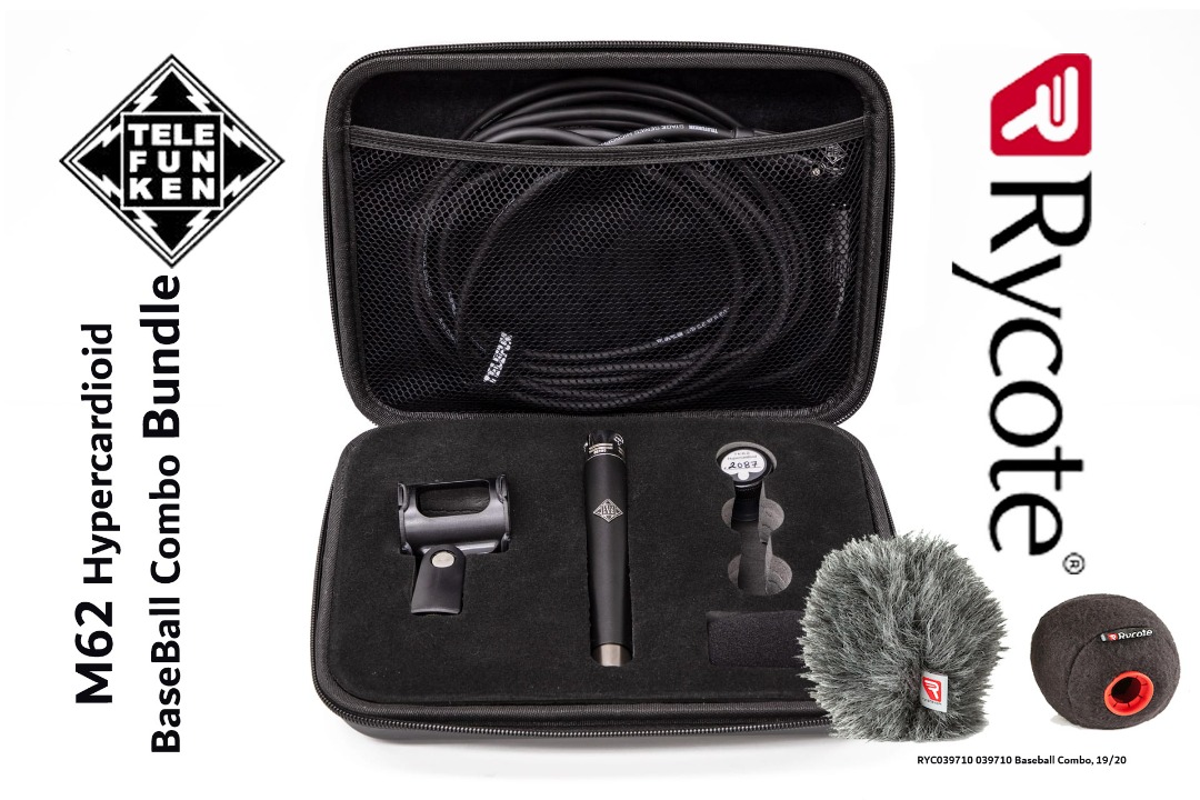 Telefunken-Elektroakustik M62 Hypercardioid Directional SDC BaseBall Combo Microphone Bundle ...