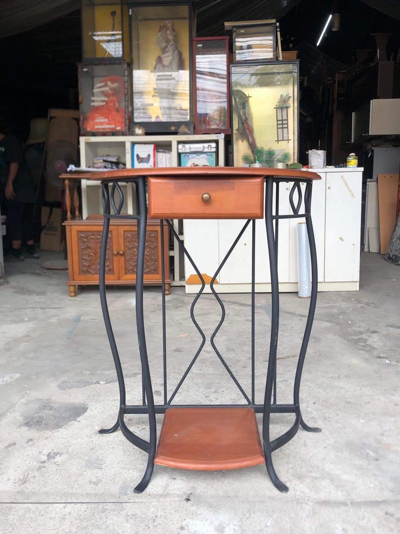 Tile top elegant console table with drawer 23 1/2L x 11W x 28 1/2H ...