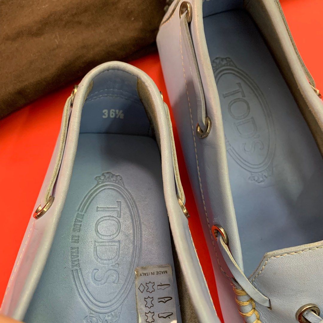 Tods Lofers Blue, Women's Fashion, Footwear, Loafers on Carousell