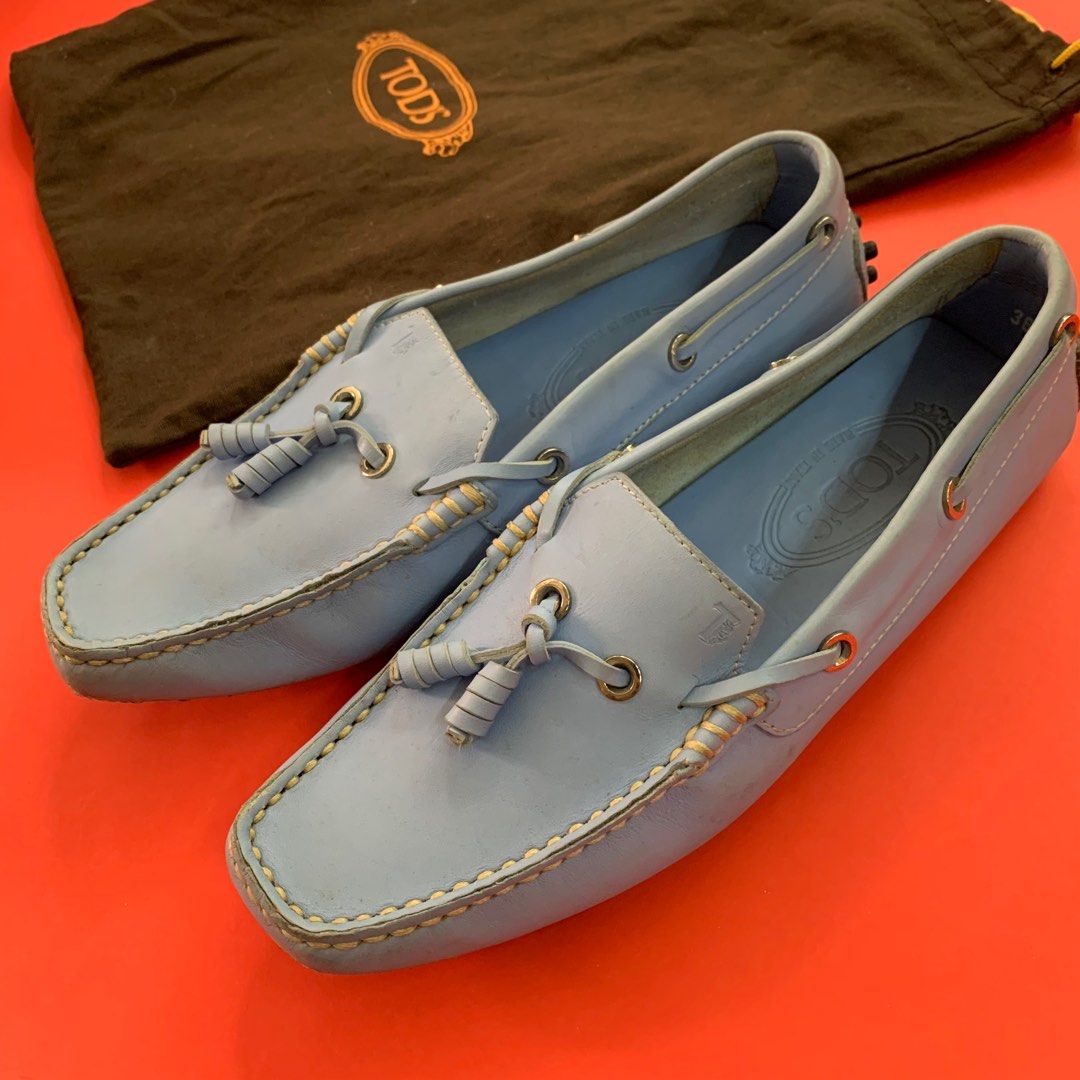 Tods Lofers Blue, Women's Fashion, Footwear, Loafers on Carousell