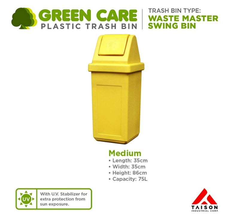 Trash Bin Type Waste Master Swing Bin 75L 75L Color Yellow, Furniture ...