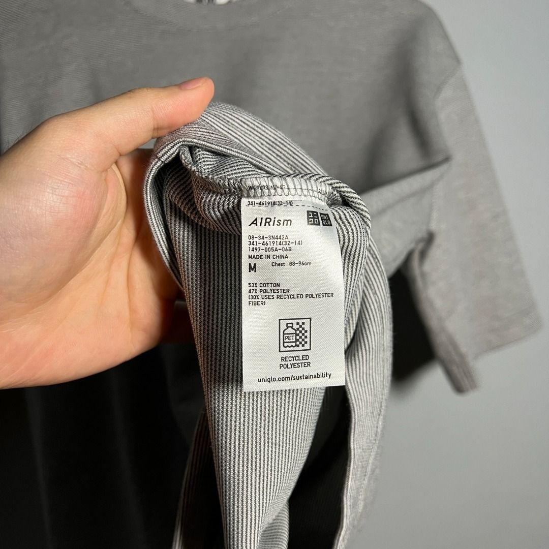 Uniqlo U AIRism 'New Design' Oversized Crew Neck T-Shirt, Men's Fashion ...