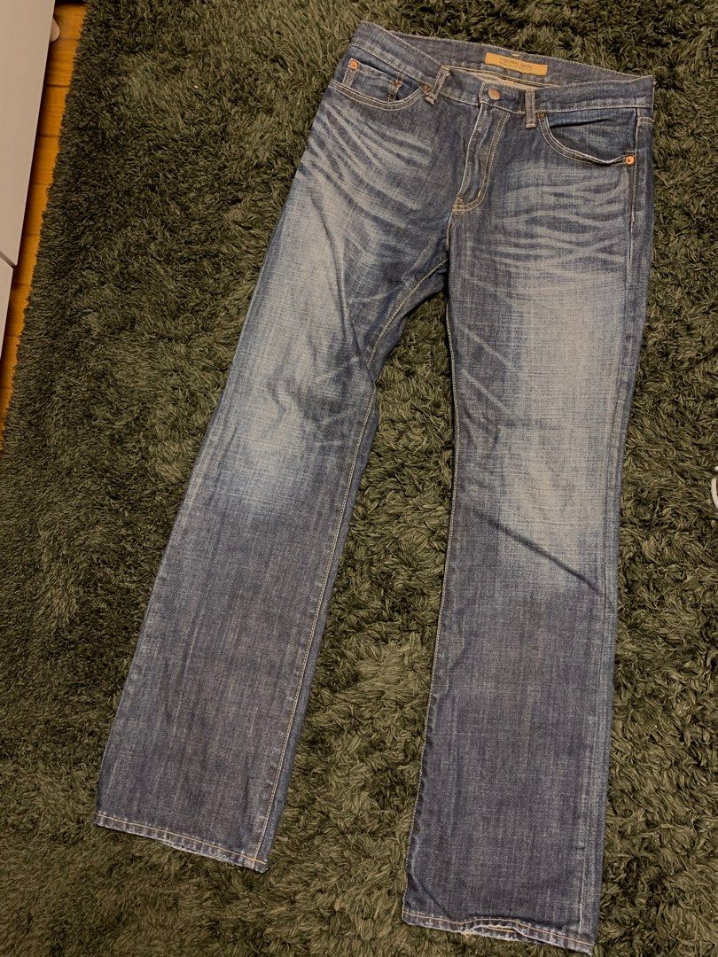 Vintage Uniqlo Original Basic Regular Fit Boot Cut, Men's Fashion ...