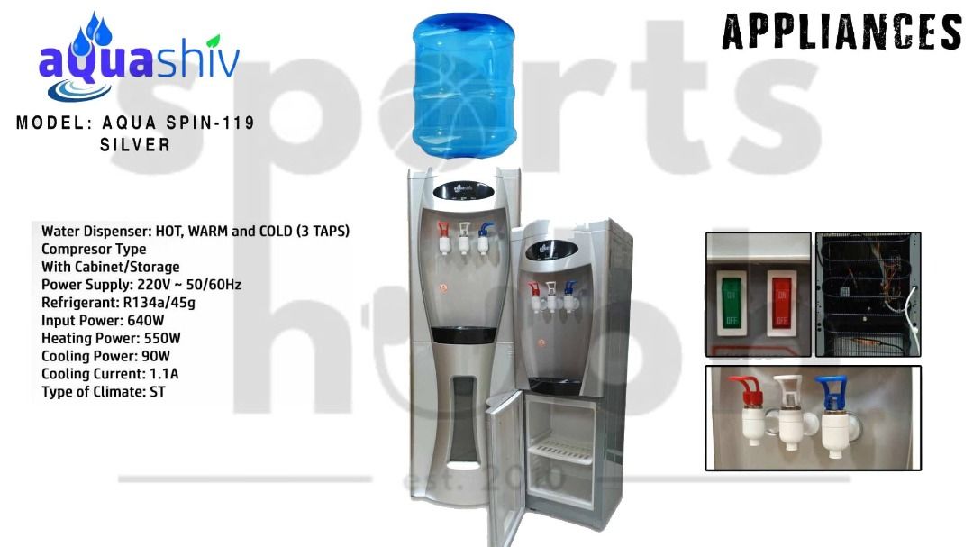 Water Dispencer Aqua spin - 119 Silver, TV & Home Appliances, Kitchen ...
