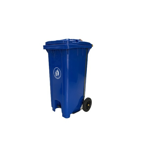 Wheeled Mobile Trash Bin (with Pedal) 50L Color Blue, Furniture & Home ...