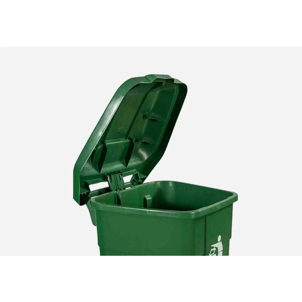 Wheeled Trash Bin 50 Liters (with Pedal) Color Green, Furniture & Home ...