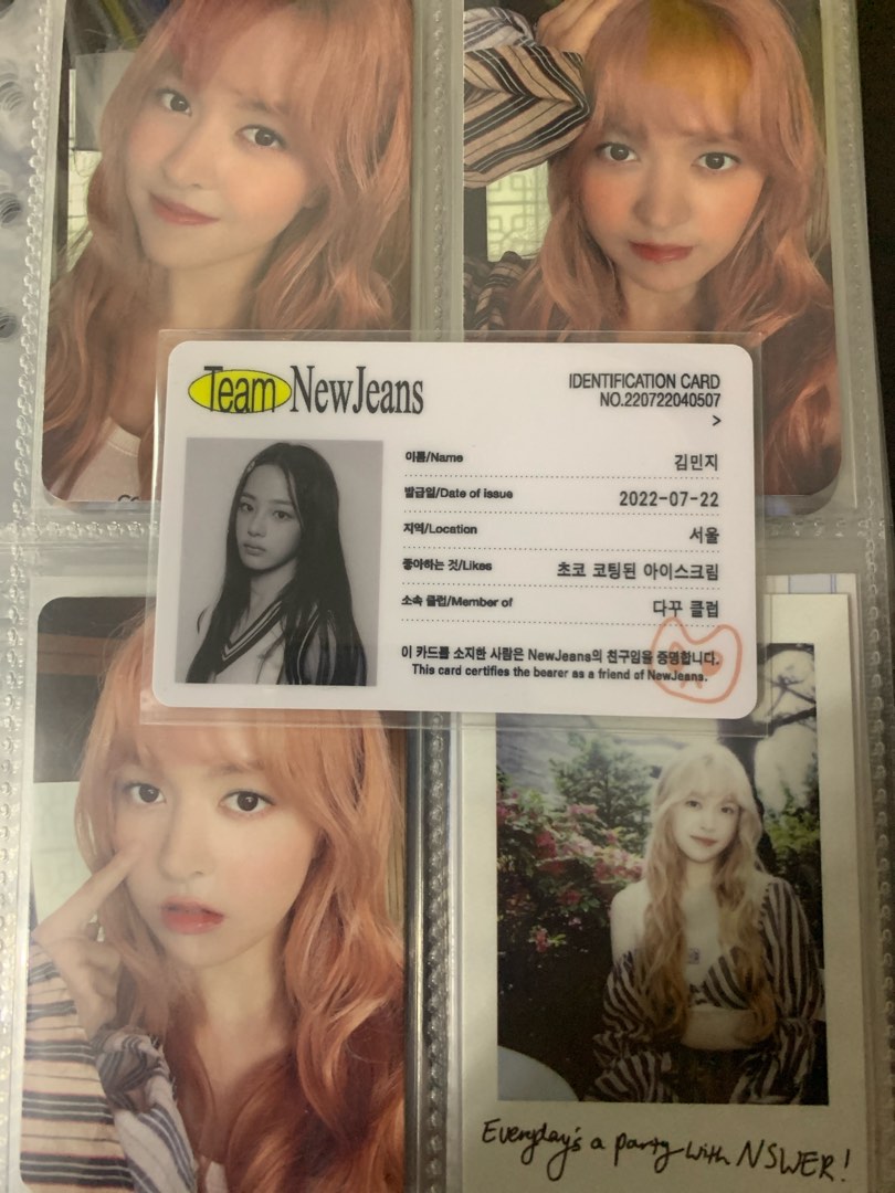 Wts minji id card newjeans, Hobbies & Toys, Memorabilia & Collectibles, K-Wave on Carousell