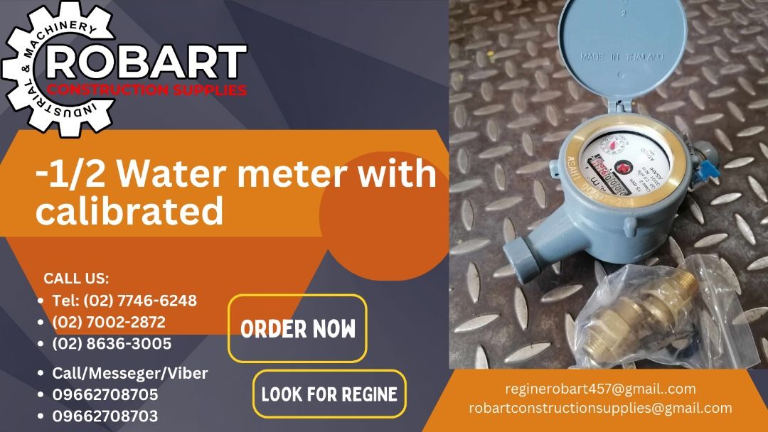 -1/2 Water meter with calibrated, Commercial & Industrial, Construction ...