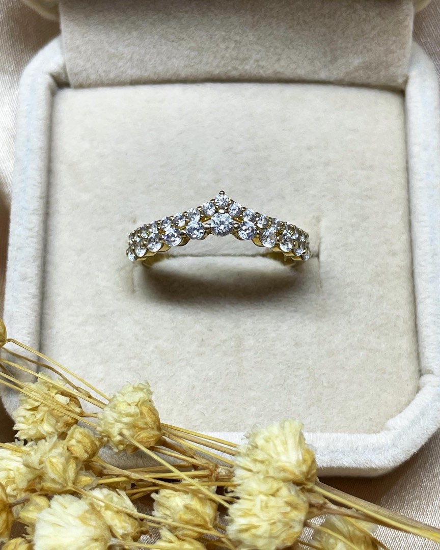 14k YG Wishbone / Princess Ring, Women's Fashion, Jewelry & Organizers ...