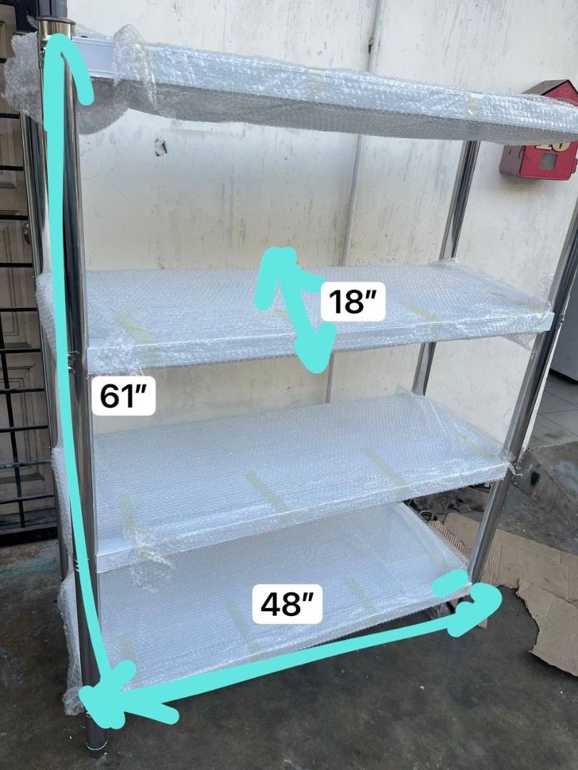 Stainless Steel Rack 4 Tier, Furniture & Home Living, Kitchenware ...