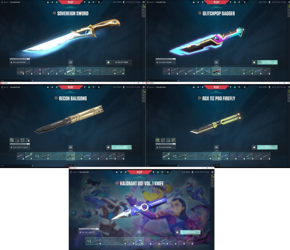 6 Knives 21 VP Skins Cheap STACKED Valorant Account, Video Gaming ...