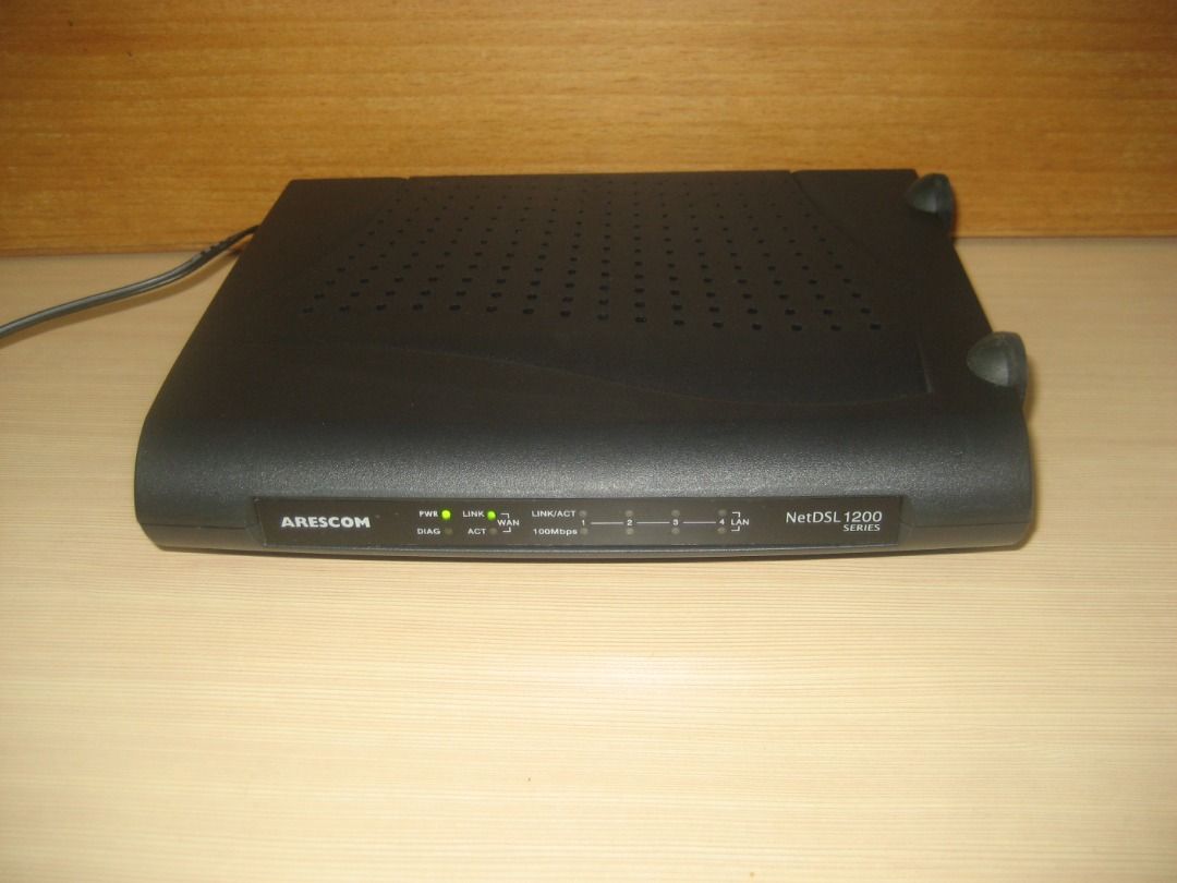 🌟🌟🌟 罕有💯%原裝【ARESCOM NetDSL 1200 】DSL Modem Router 連【原装】AC 13.5V 火牛 適合 還機 ...