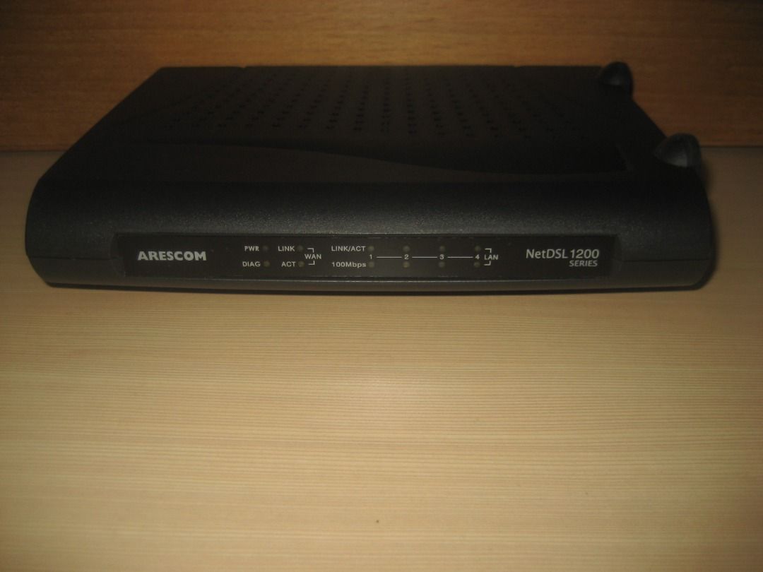 🌟🌟🌟 罕有💯%原裝【ARESCOM NetDSL 1200 】DSL Modem Router 連【原装】AC 13.5V 火牛 適合 還機 ...