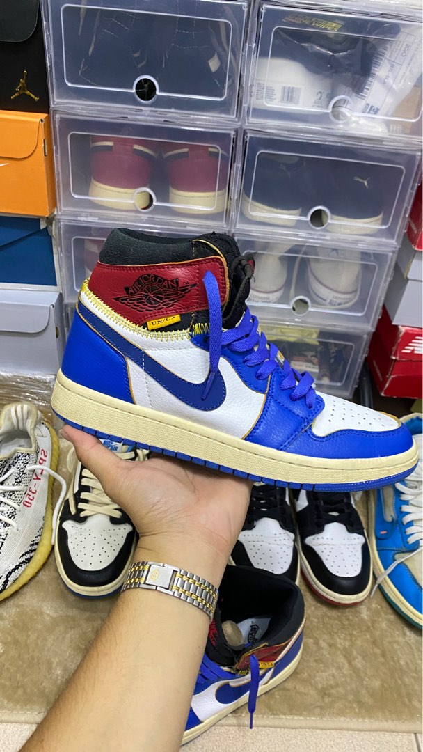 AIR JORDAN 1 HIGH UNION “STORM BLUE”, Men's Fashion, Footwear, Sneakers ...