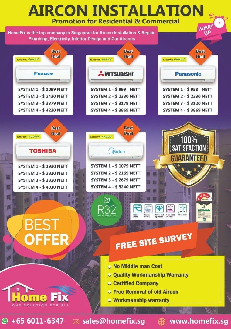 Aircon Installation Deal: Your Ultimate Solution to Stay Cool! Homefix.com.sg, TV & Home ...