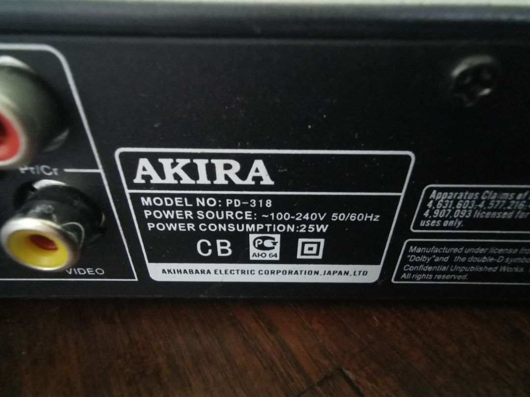 AKIRA DVD CD Player Versatility PD-318, TV & Home Appliances, TV ...