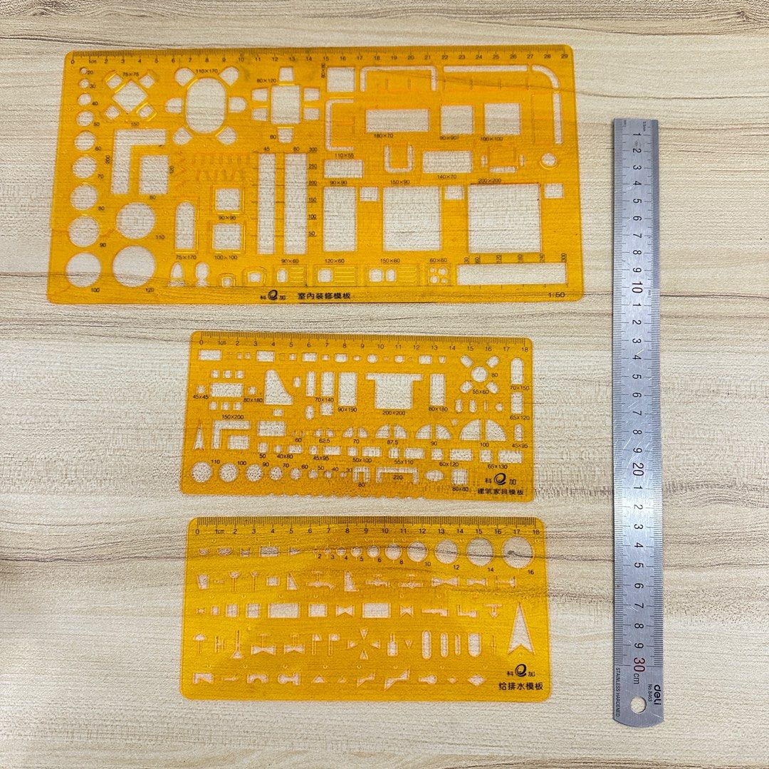 Architectural Templates/Stencils/Ruler/Triangles, Hobbies & Toys ...