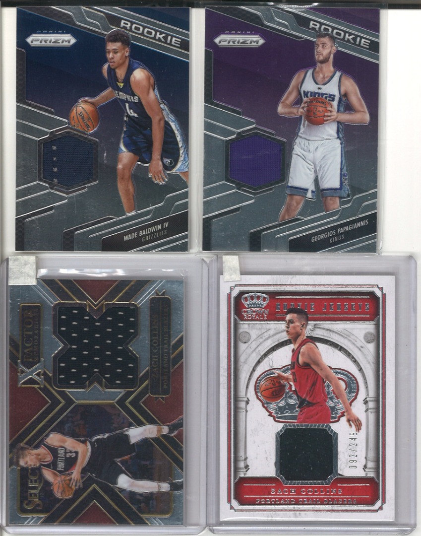 Assorted Panini NBA Basketball Jersey Cards lot Part 5 (4 cards ...