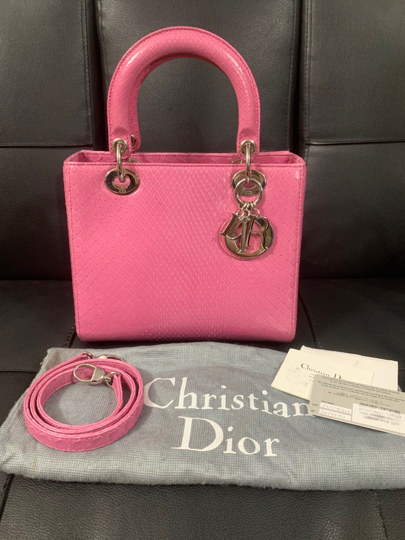 Authentic CHRISTIAN DIOR Python Lady Dior Medium, Luxury, Bags ...