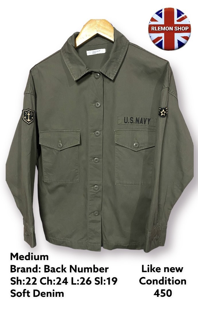 Back Number Military Button Jacket, Women's Fashion, Coats, Jackets and ...