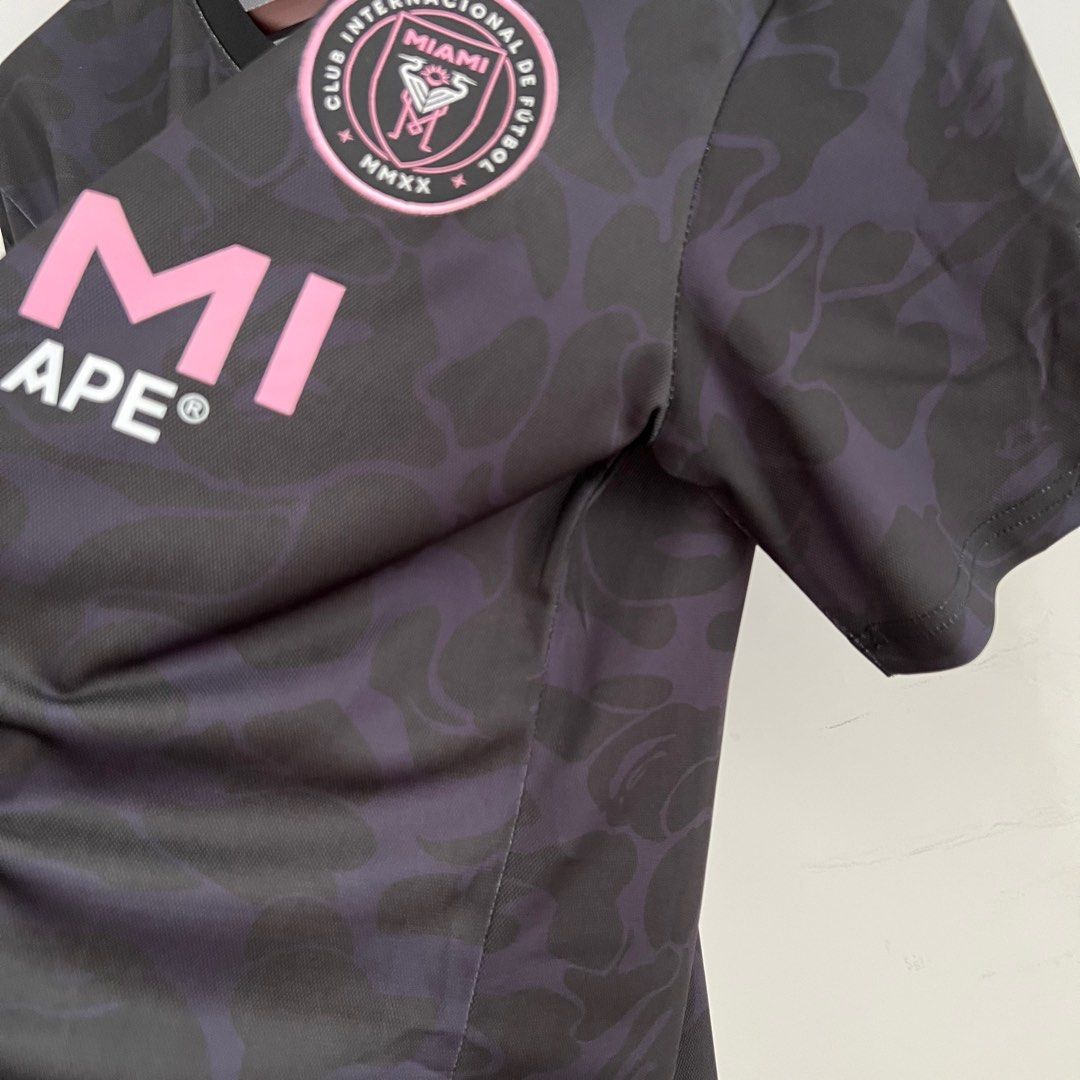 Bape X Inter Miami Black Shirt 23/24, Sports Equipment, Sports & Games ...