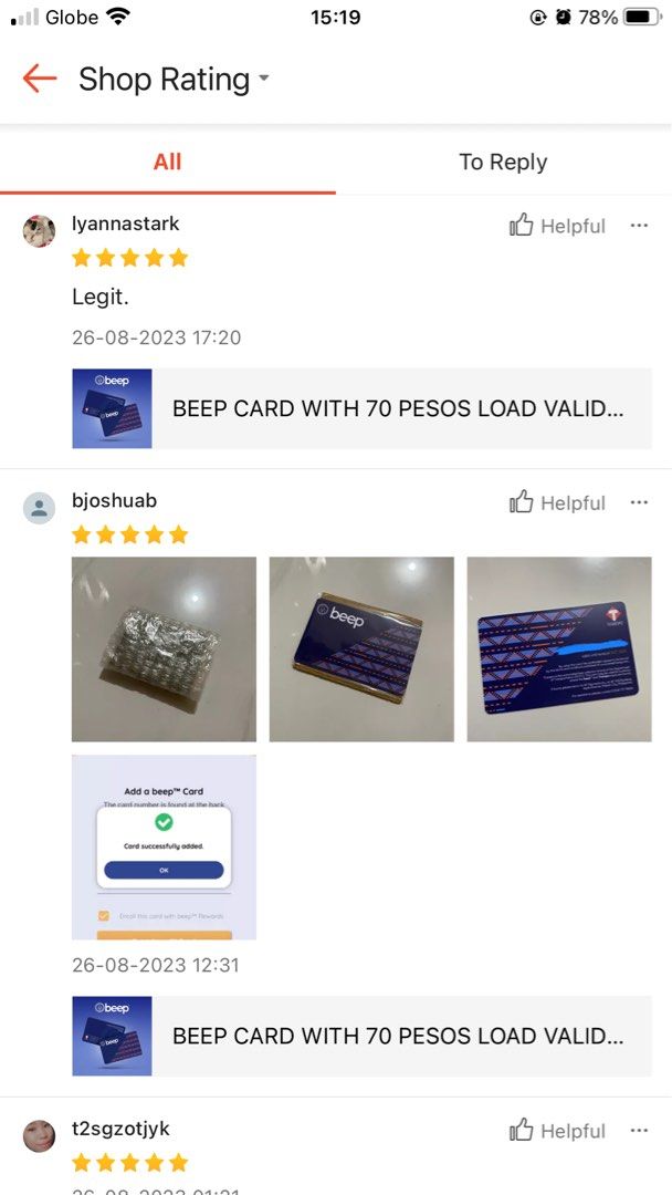 BEEP CARD FOR LRT MRT BGC BUS WITH 70 PESOS LOAD, Computers & Tech ...