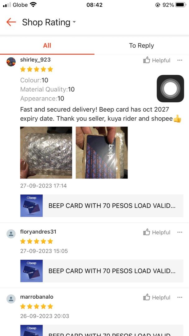 BEEP CARD FOR LRT MRT BGC BUS WITH 70 PESOS LOAD, Computers & Tech ...