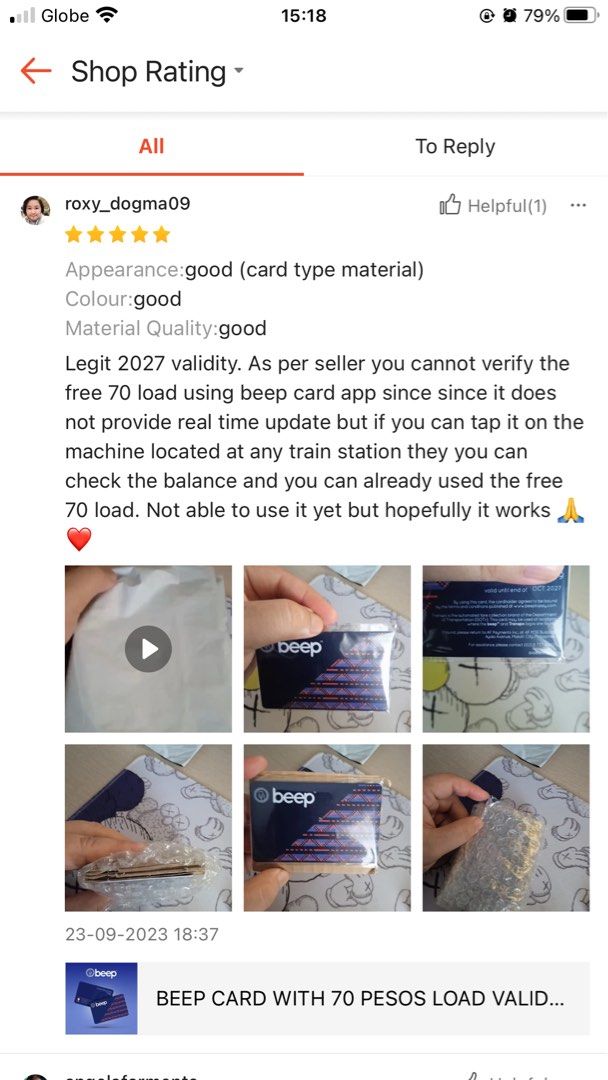 BEEP CARD FOR LRT MRT BGC BUS WITH 70 PESOS LOAD, Computers & Tech ...