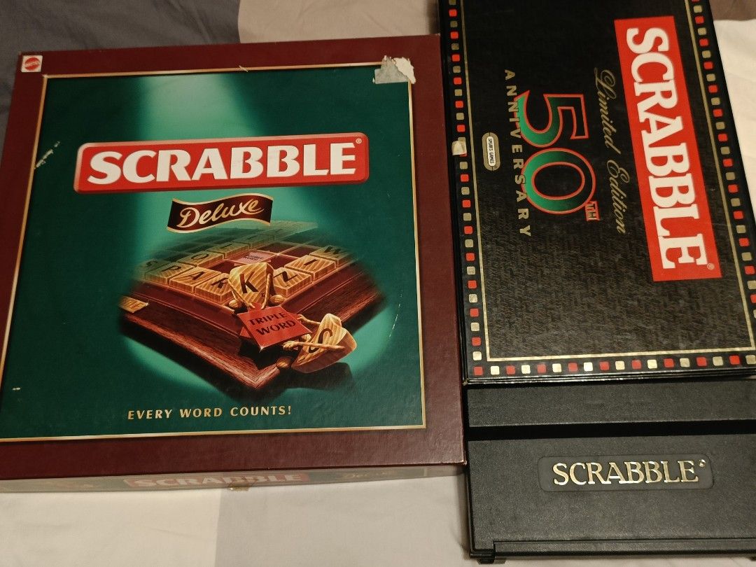 Board game Scrabble Deluxe Limited edition 50th anniversary & travel ...