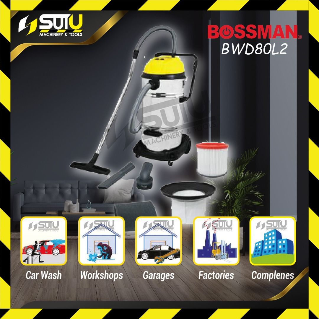 BOSSMAN BWD80L2 80L Wet & Dry Vacuum Cleaener / Vakum 2000W, TV & Home ...